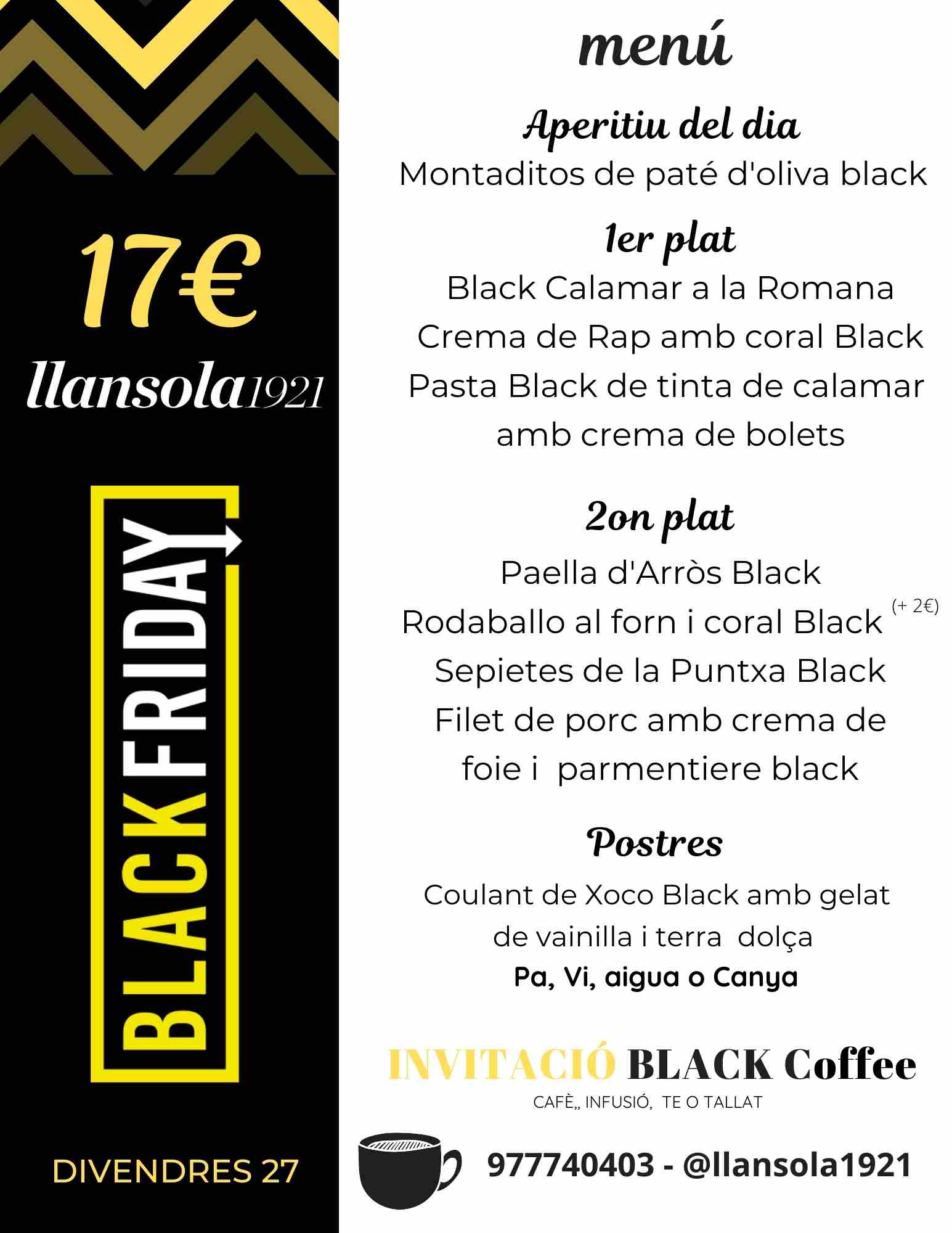 Menú Black friday – Hotel Llansola Restaurante desde 1921 en Delta del Ebro